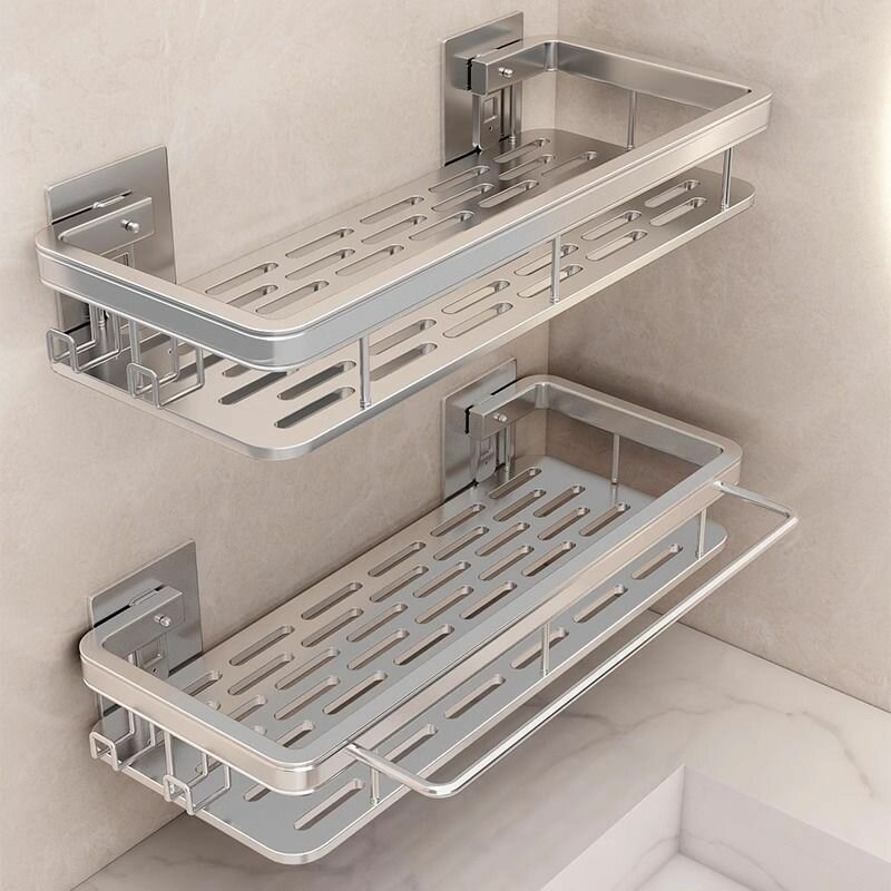 Полка для ванной комнаты угловая Shelf Прямая 1 ярусная, 1 шт