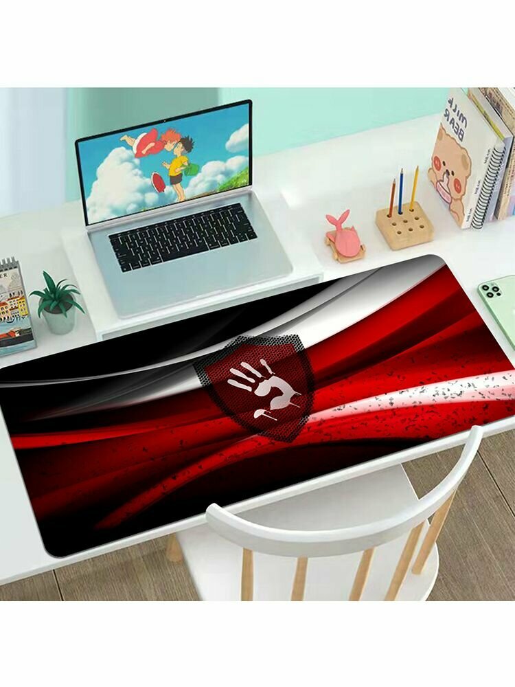 Коврик для мыши Bloody "Дзюдзюцу Кайсен", противоскользящий, ткань, резина-пластик, XXL, чёрный матовый