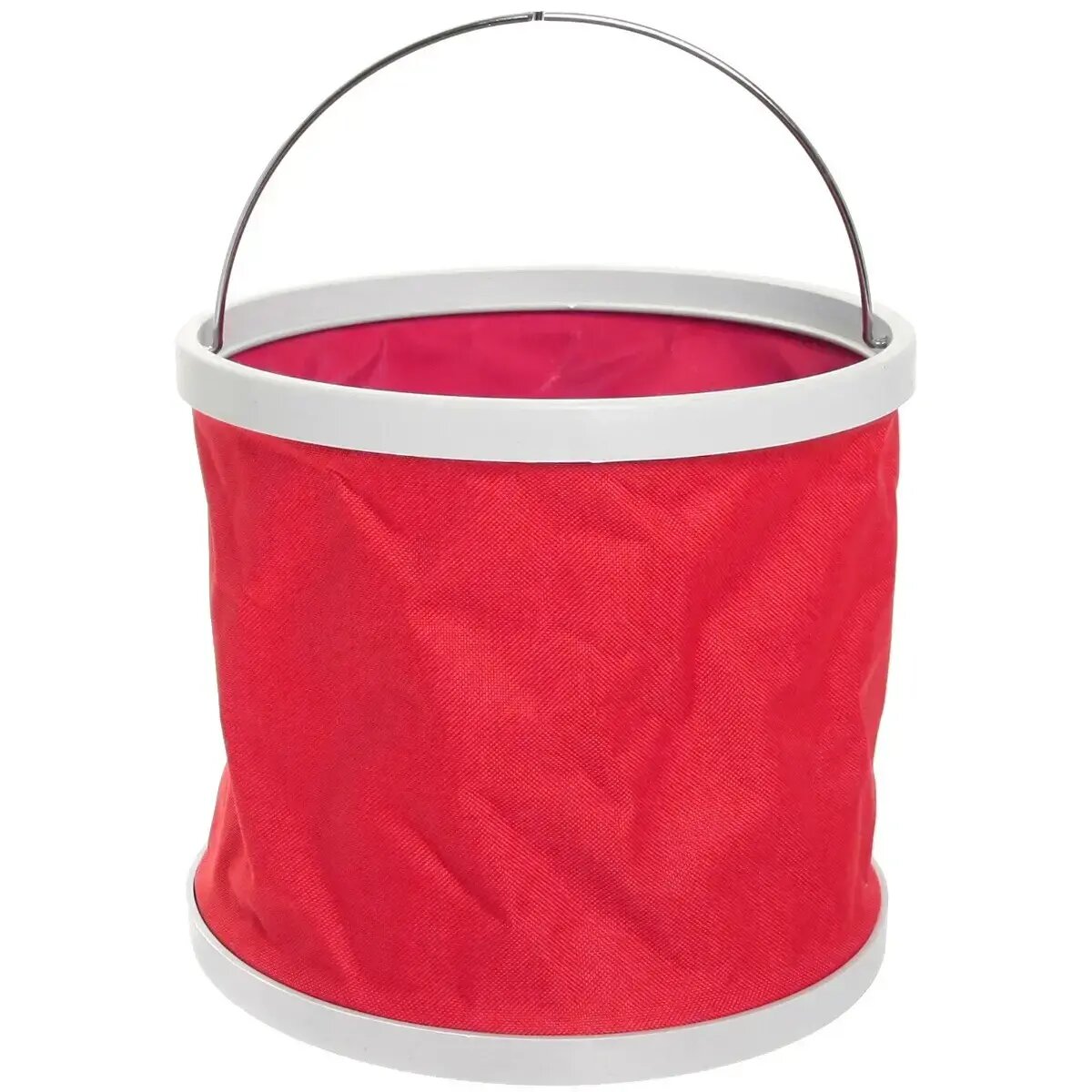Ведро складное 9л, компактное, d24см h22см, пвх, ручка металл, красное