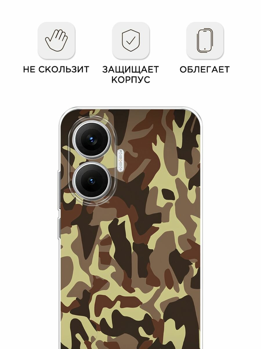Силиконовый чехол на Poco F7 / Поко F7 с принтом "Милитари" — фото 1
