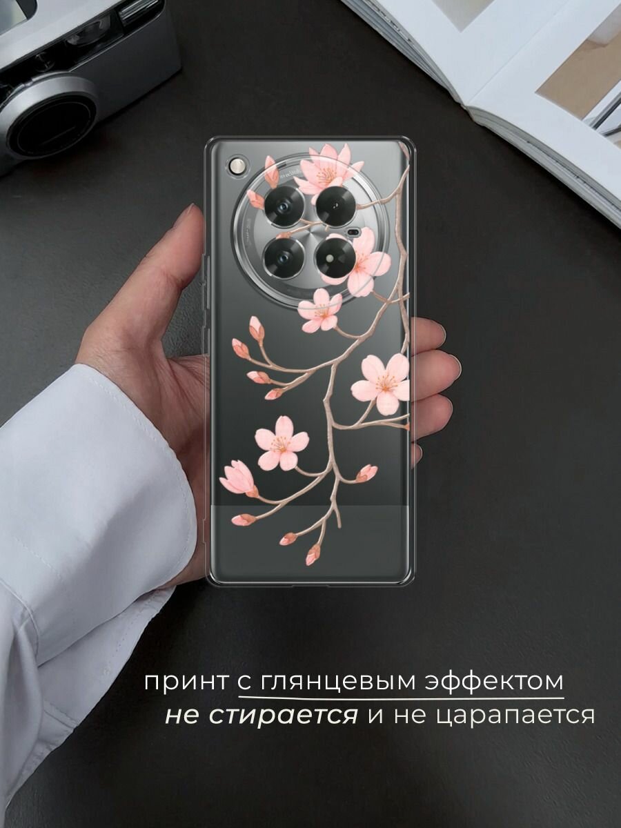 Чехол на Infinix Zero 40 5G / Инфиникс Зеро 40 5G с принтом "Веточка распускающейся сакуры 2" — фото 1