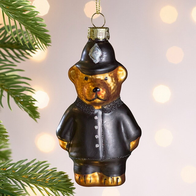 Елочная игрушка Мишка Сыщик 10 см, стекло, Winter Deco, 5030154