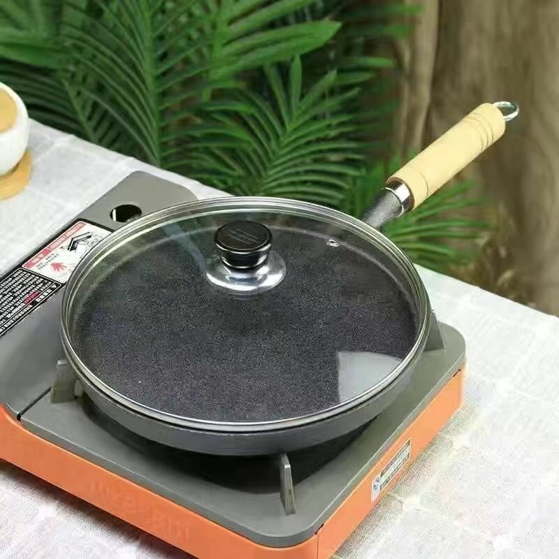 Чугунная плоская сковорода для домашнего использования, антипригарная сковорода для блинов, ручная сковорода для блинов, чугунная плита, сковорода из чугуна, оптовая продажа от производителя