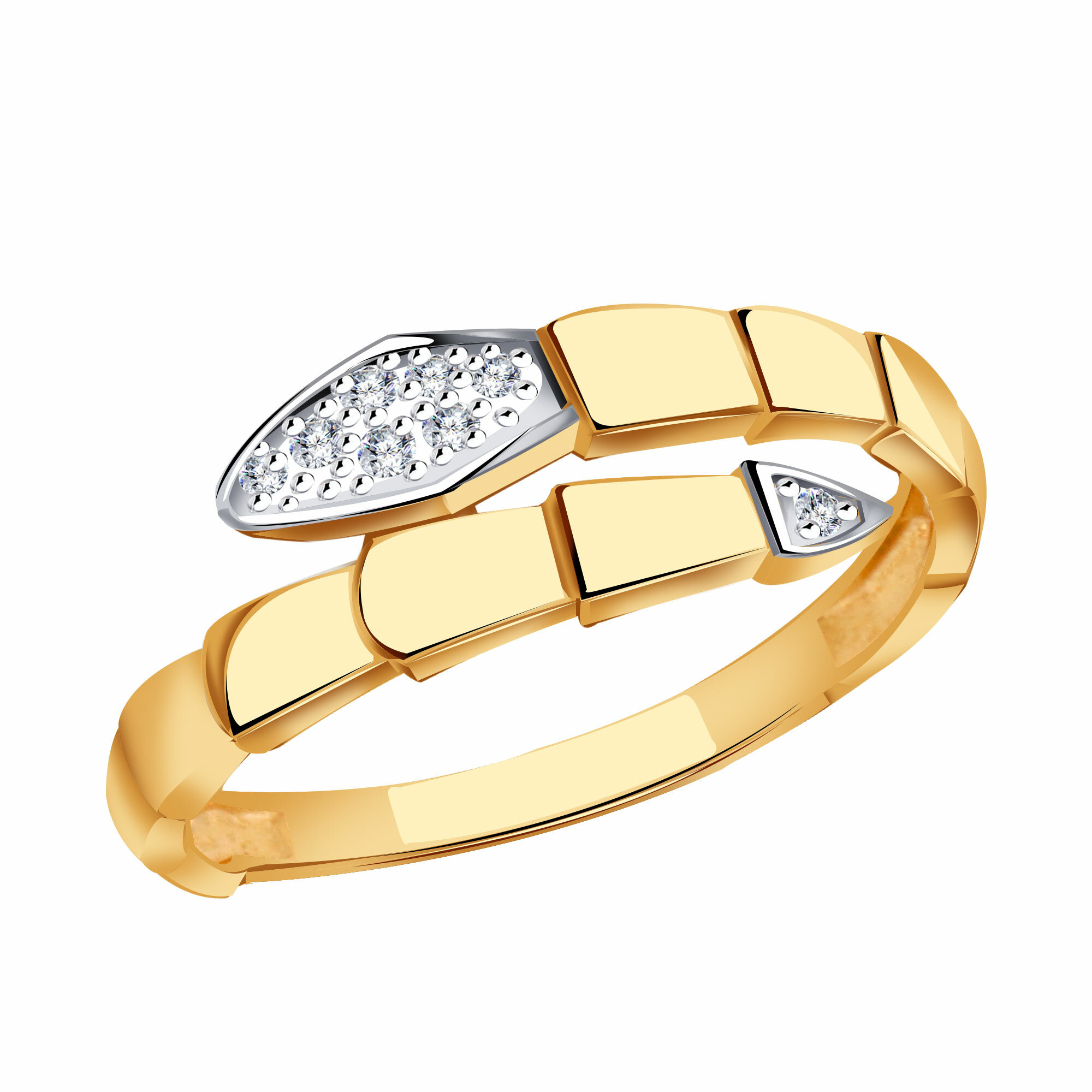 Кольцо Diamant online, красное золото, 585 проба, фианит