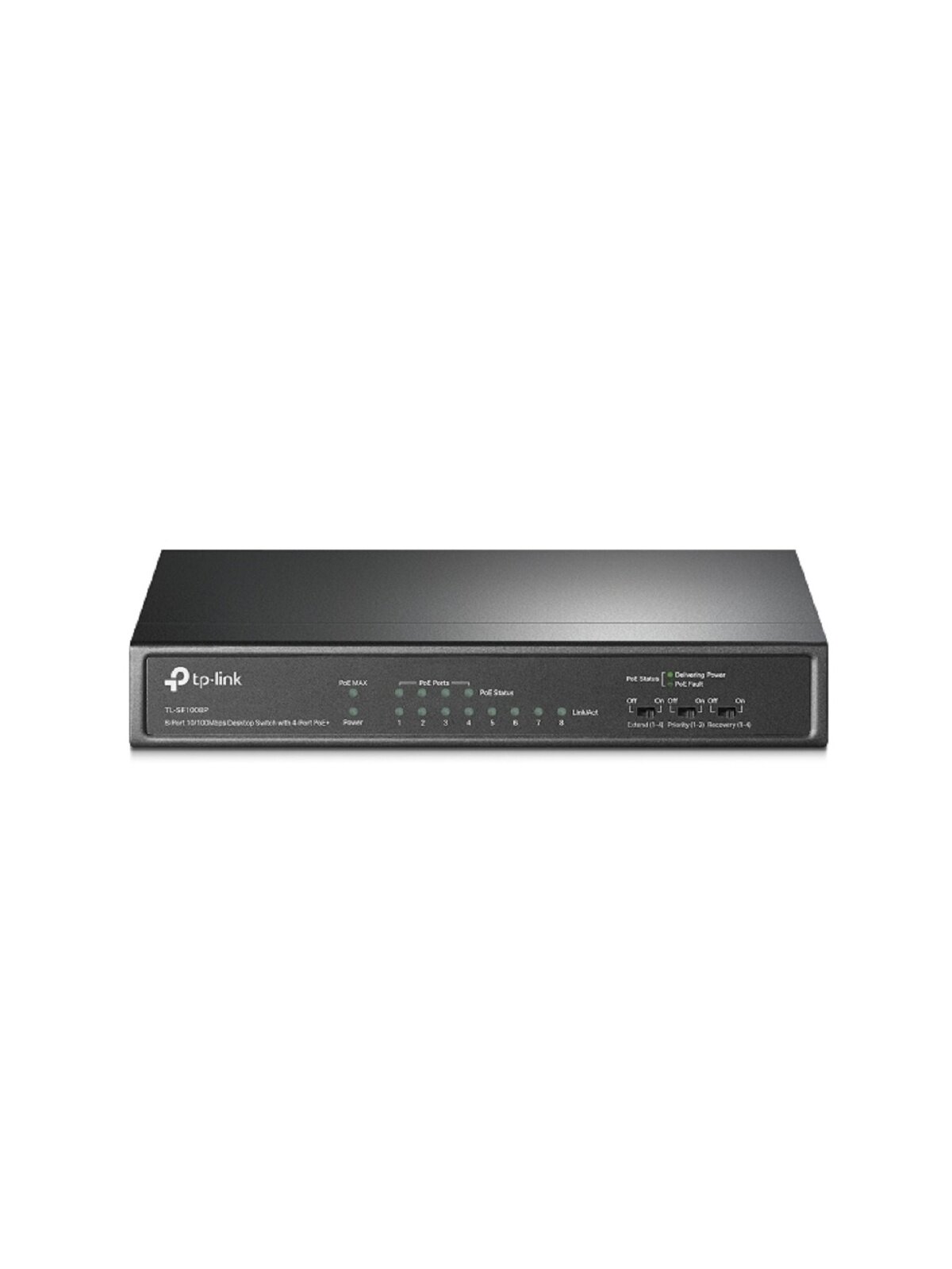 TP-Link TL-SF1008P Настольный коммутатор с 8 портами 10/100 Мбит/с (4 порта PoE+)