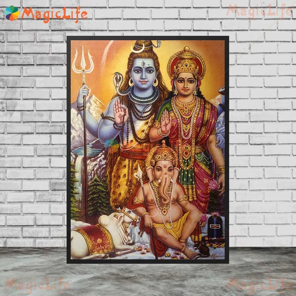 Плакат "Семья Шива" на холсте G, 50X70cm NoFrame