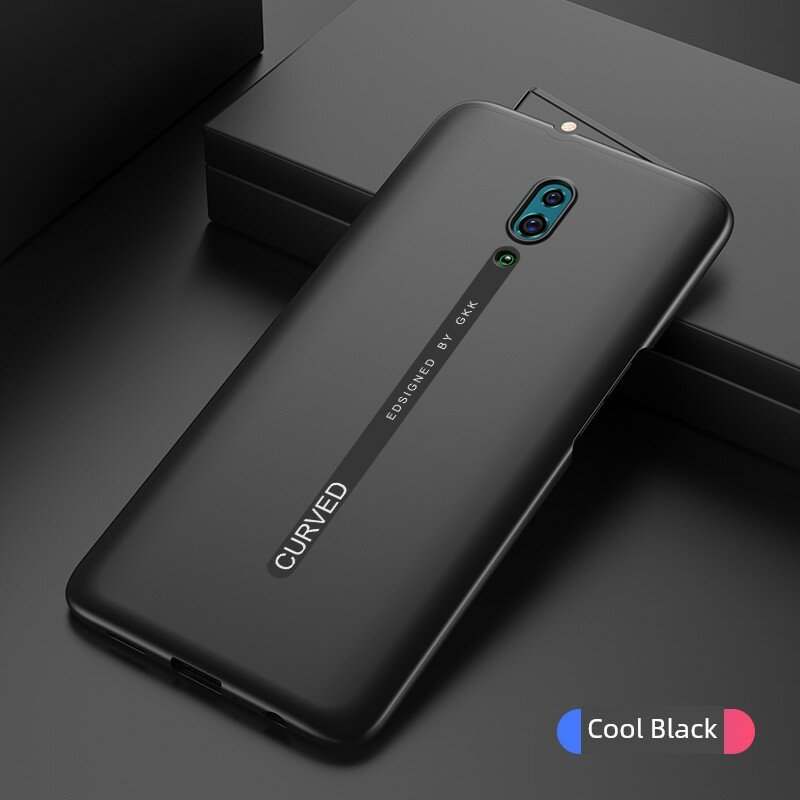 Чехол для OPPO Reno Стандартная версия, ультратонкий, полный корпус с подвижной крышкой — Глянцевый черный