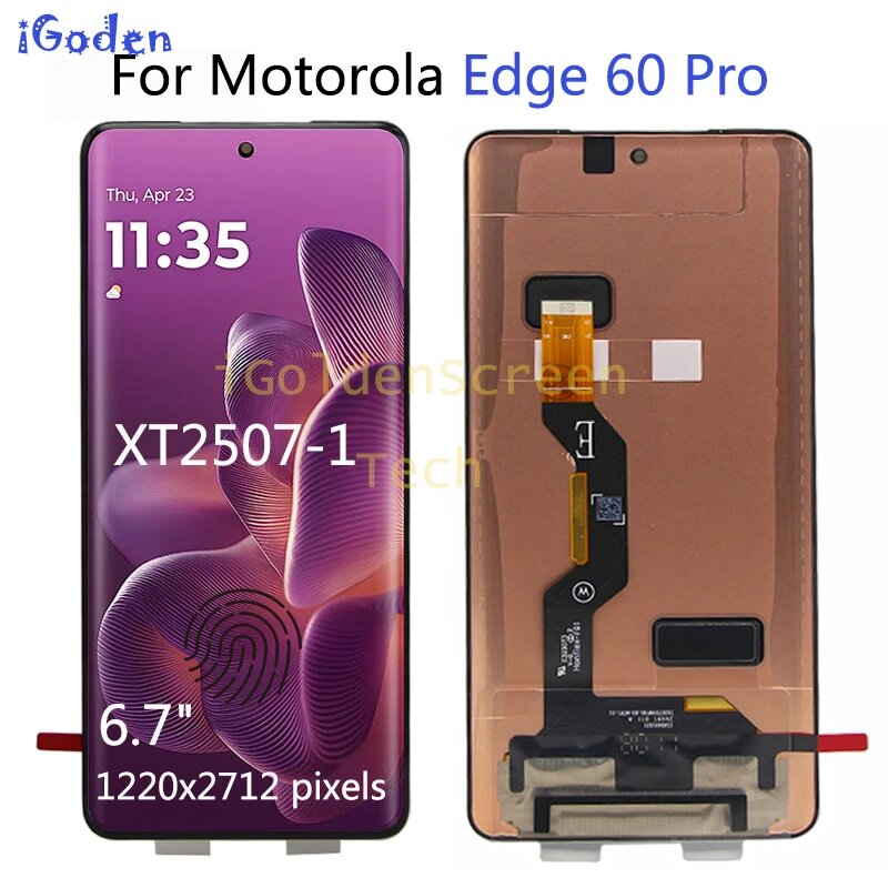6,7-дюймовый P-OLED-поддержка 120 Гц для Motorola Edge 60 Pro, дигитайзер ЖК-дисплея в сборе для moto edge 60 pro, ЖК-дисплей