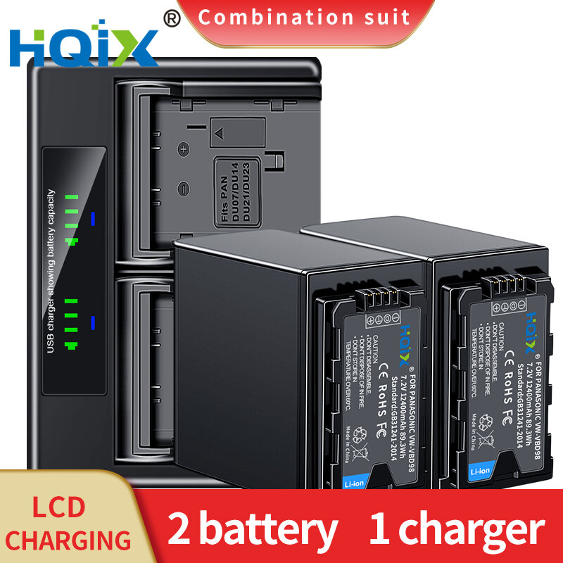 HQIX для Panasoinc AJ-PX270 PX298MC PX280MC PX285MC UPX360MC HC-PV100 BS1H HC-MDH3 X2 MDH2 X20 камера VW-VBD98 Двойное зарядное устройство Аккумулятор