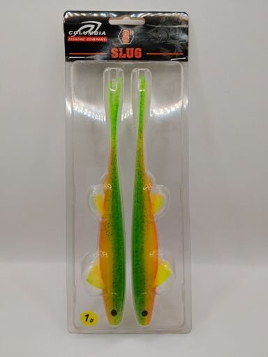 Силиконовая приманка SLUG 8" COLUMBIA fishing company: набор 2 шт, 20см, 25г, мягкая приманка на хищника