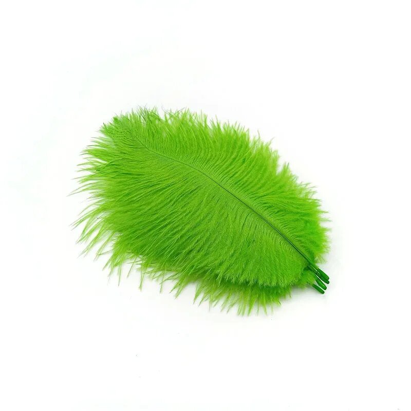 Шлейфы из страусиных перьев WHxmsh, 10 шт. Зеленый, 10pcs 15.20cm, Apple Green feathers