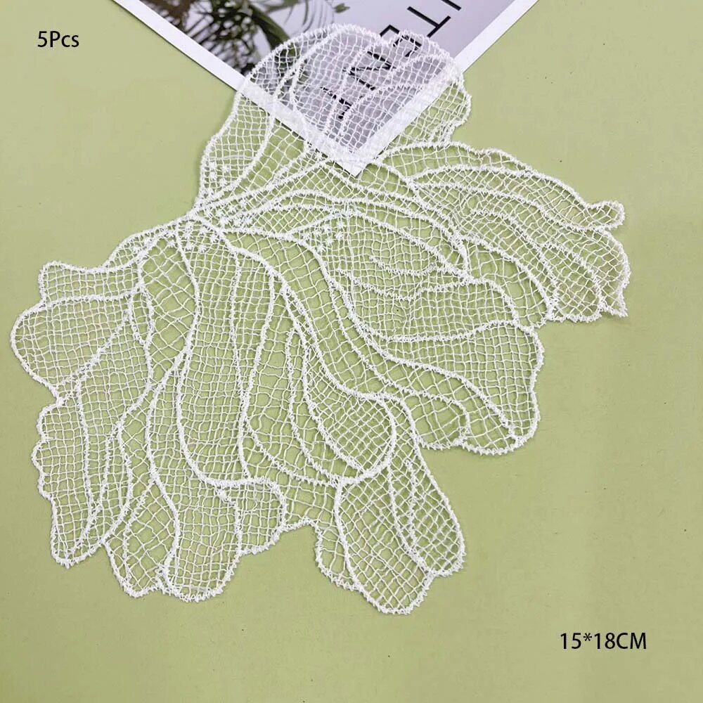 Нашивки с белым цветочком ZYLPYY, 5 шт. Style3 White