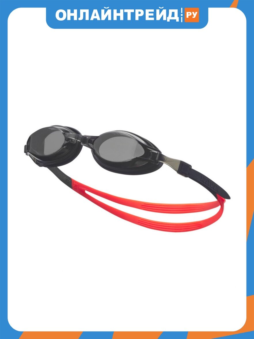 Очки для плавания Nike Chrome, NESSD127014, дымчатые линзы, регул. переносица, черная оправа