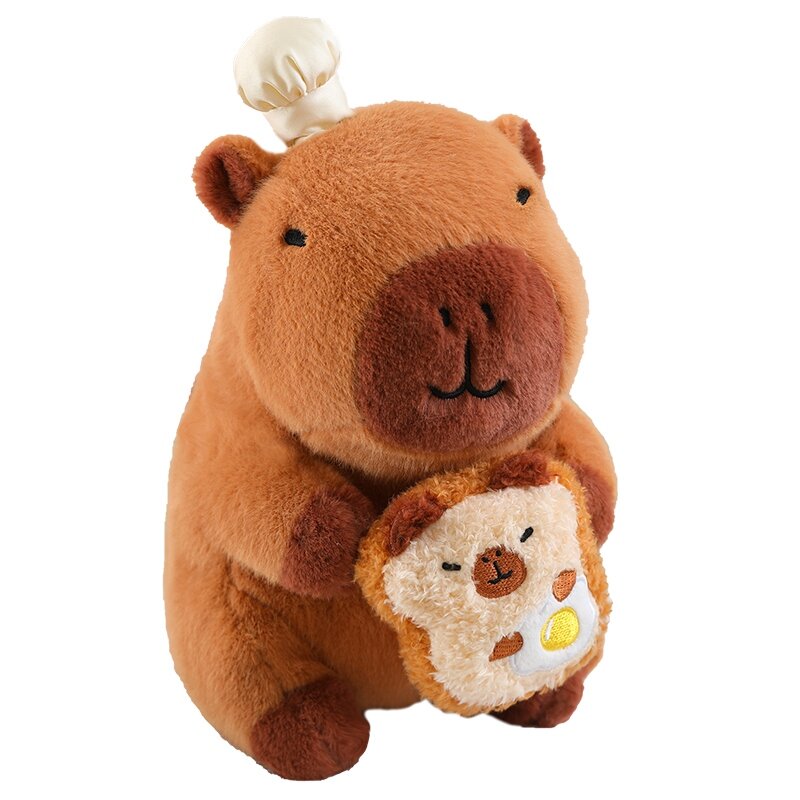 Плюшевая игрушка унисекс MERCONSER Милый Пекарский Рюкзак Капибара, 45CM EU, Chef Model