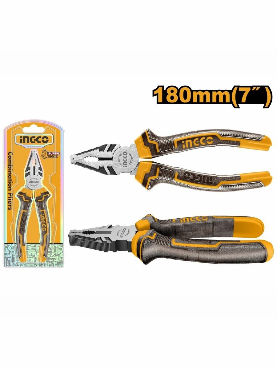 Плоскогубцы комбинированные 180 мм SUPER INGCO HCP08188