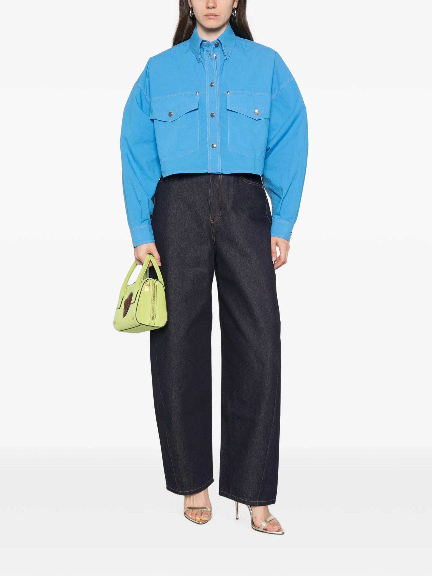 Куртка Versace Pointed-toe cropped jacket, размер 44 — фото 1