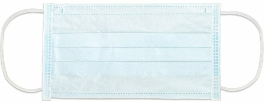 Одноразовая медицинская маска гекса комплект 100 шт, короб, 3-х слойный фильтр мельтблаун, голубая 630294