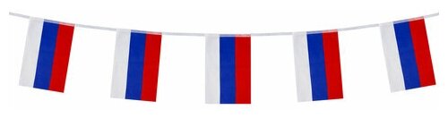Гирлянда из флагов России, длина 5 м, 10 прямоугольных флажков 20х30 см, BRAUBERG/STAFF, 550185, RU25