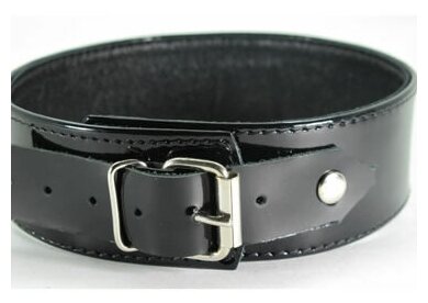 22982 BDSM Арсенал Лаковый ошейник. С мягкой подкладкой