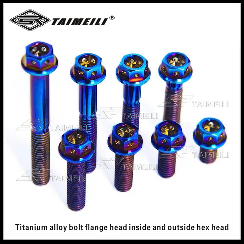 TAIMEILI Титановые болты М6/10/15/20/25/30/35/45/50/60 мм синего цвета 6X10mm