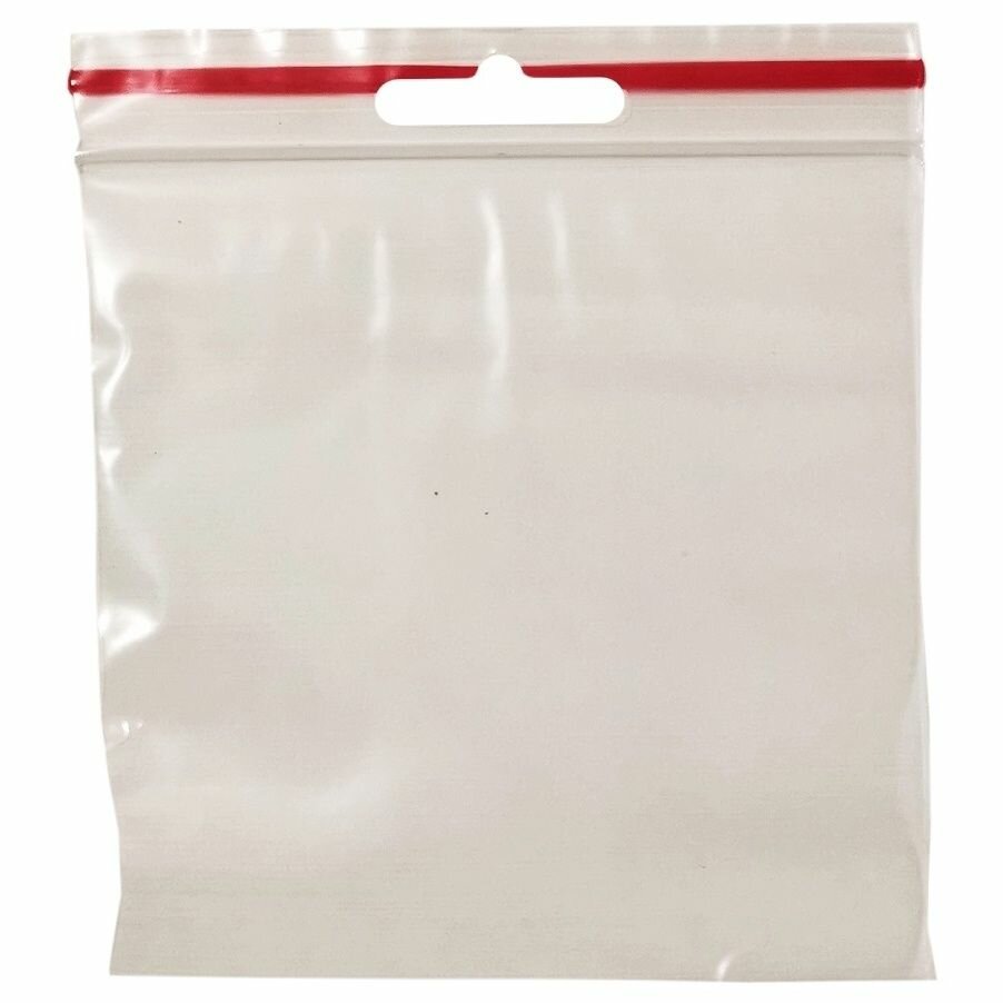 Пакет с замком КНР Zip-Lock, с европодвесом 10х10 см, 60 мкм, в упаковке 100 шт