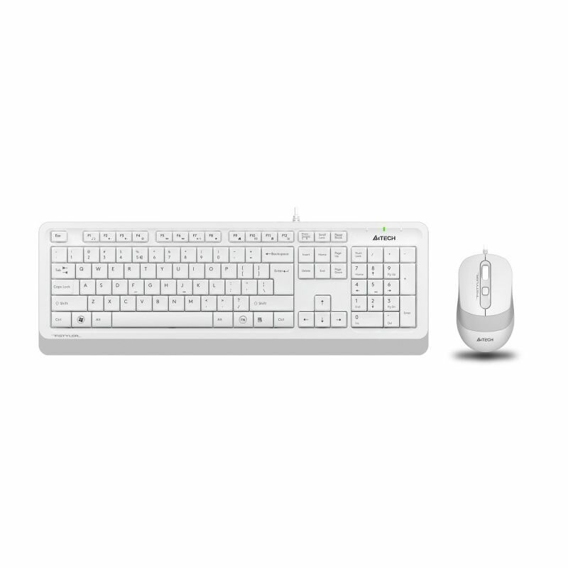 Клавиатура и мышь A4Tech "Fstyler", бело-серые, USB (F1010 WHITE)