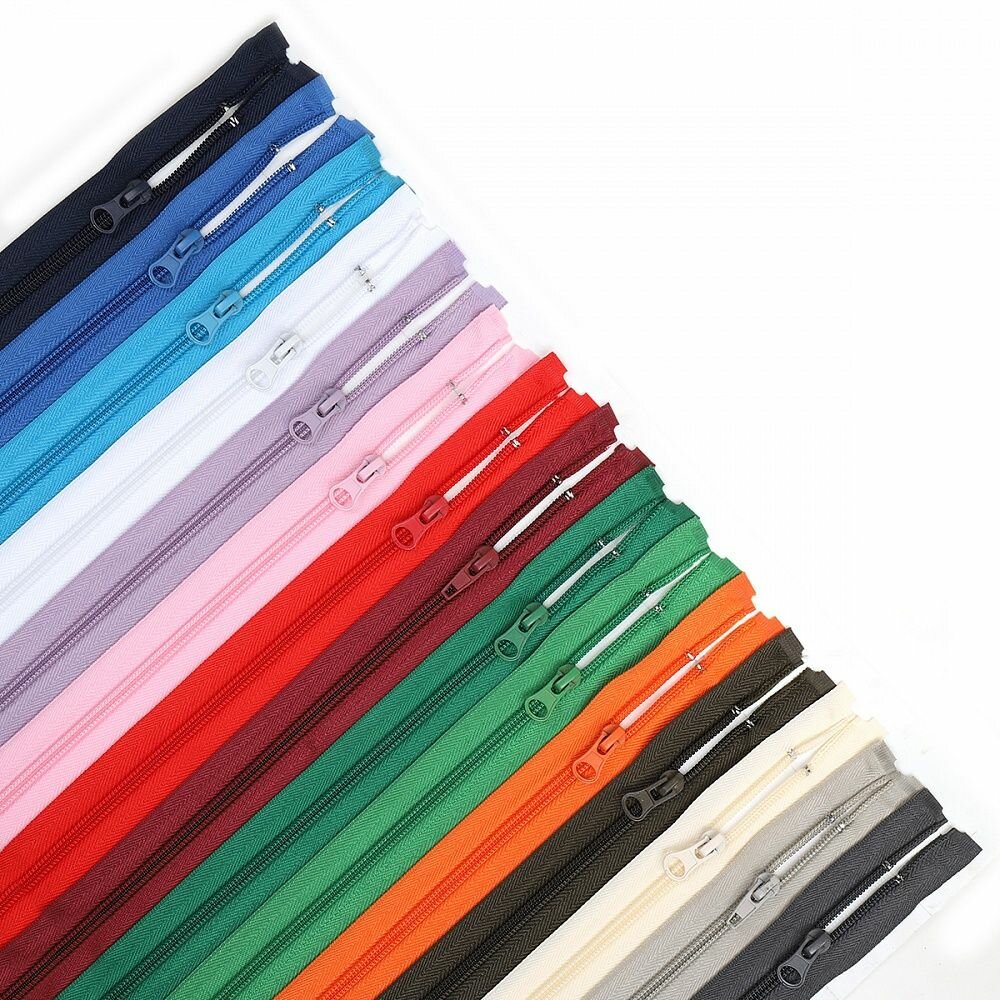 Молния MaxZipper пластмассовая, спираль №5, 75 см, ассорти, упаковка 15 цветов