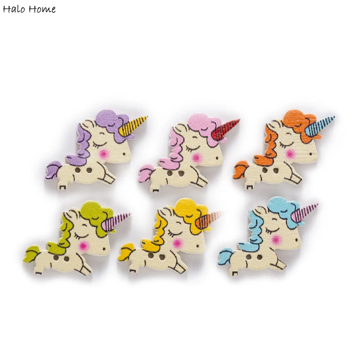 Деревянные пуговицы Halo Home серия лошадей 30 шт D 25x15mm