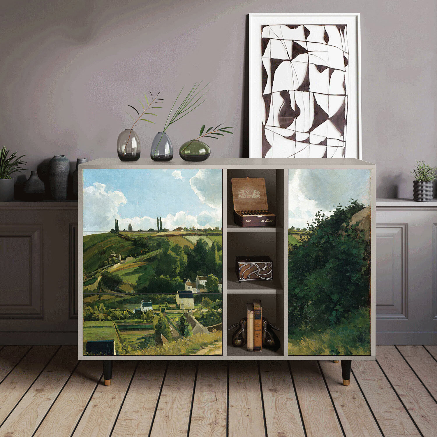 Комод - STORYZ - BS2 Jalais Hill by Camille Pissarro, Разер - 125 x 97 x 48 см , Цвет корпуса - Сатин