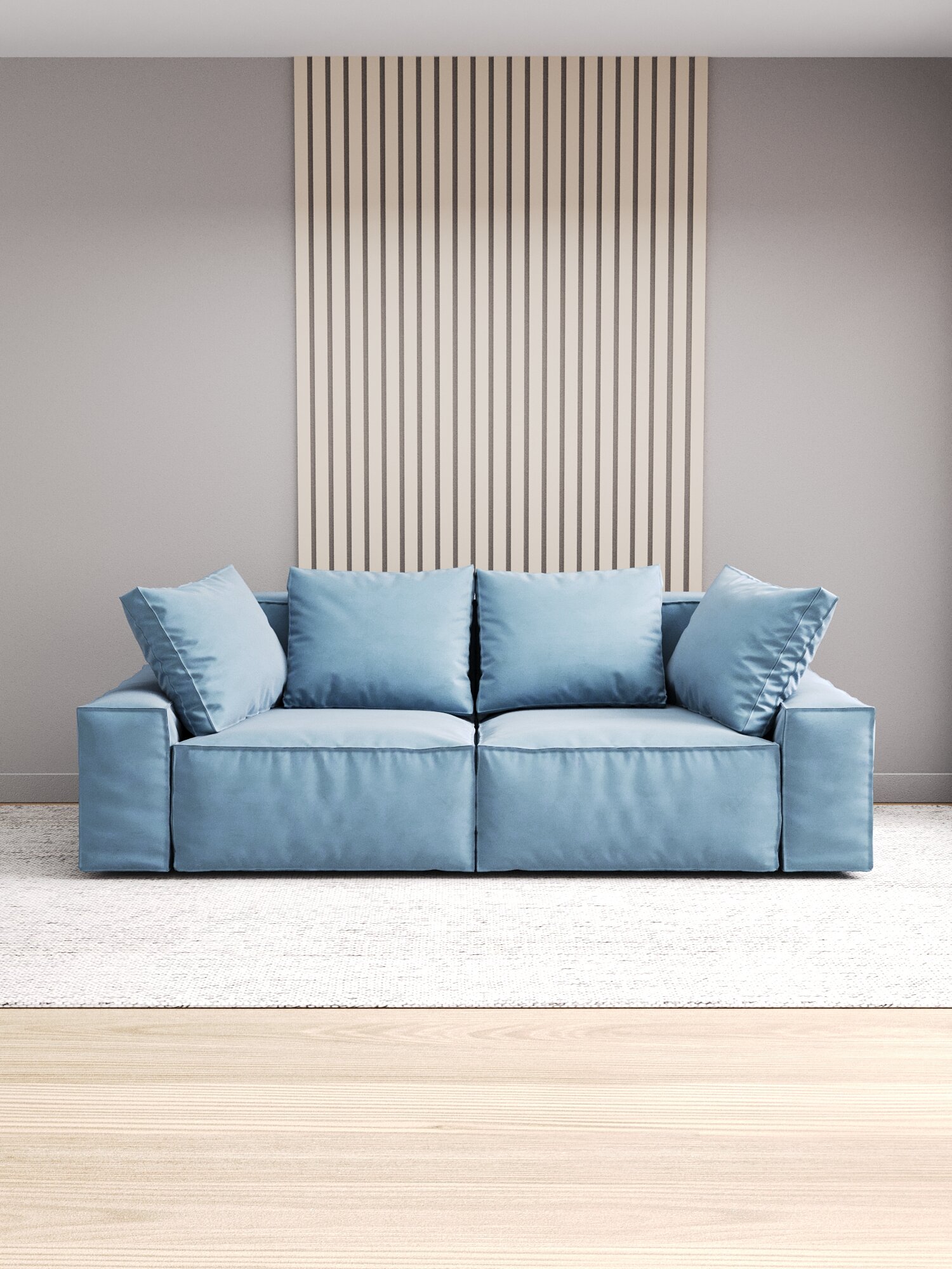 Диван прямой Harizma-Mebel Император-Лофт мод7, велюровая обивка, модульный, еврокнижка, 160х190см