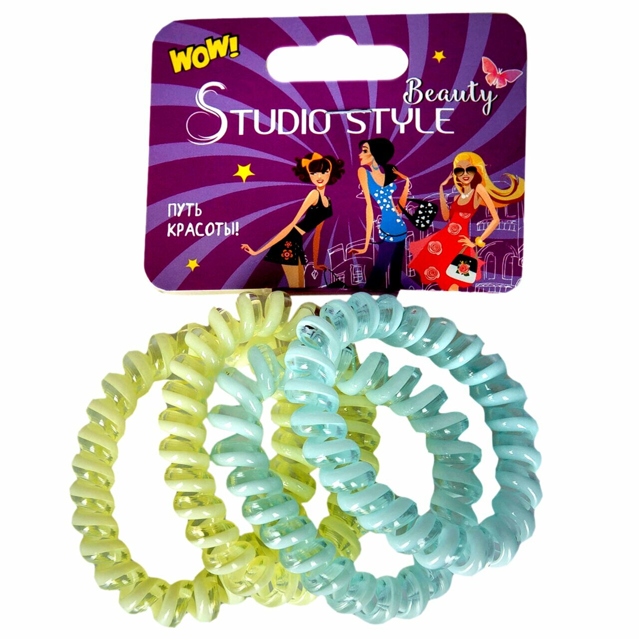 Резинка для волос Studio Style пружинка из эластичного материала, мягкая и прочная для ежедневного использования в домашних условиях и студии красоты.