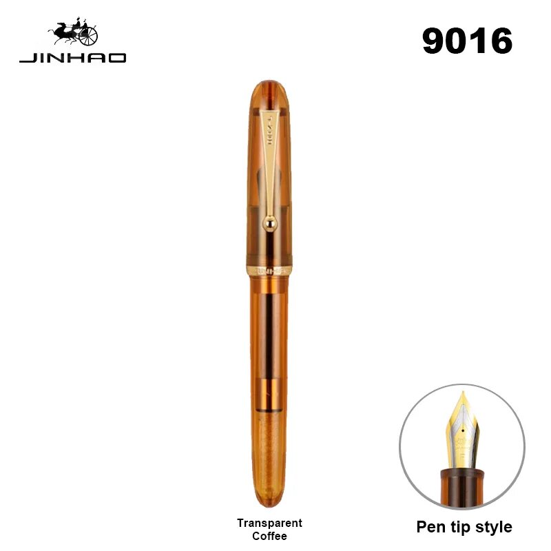 Jinhao 9016 перьевая ручка прозрачная EF/F/M EF(Approx 0.38mm), Transparent Coffee
