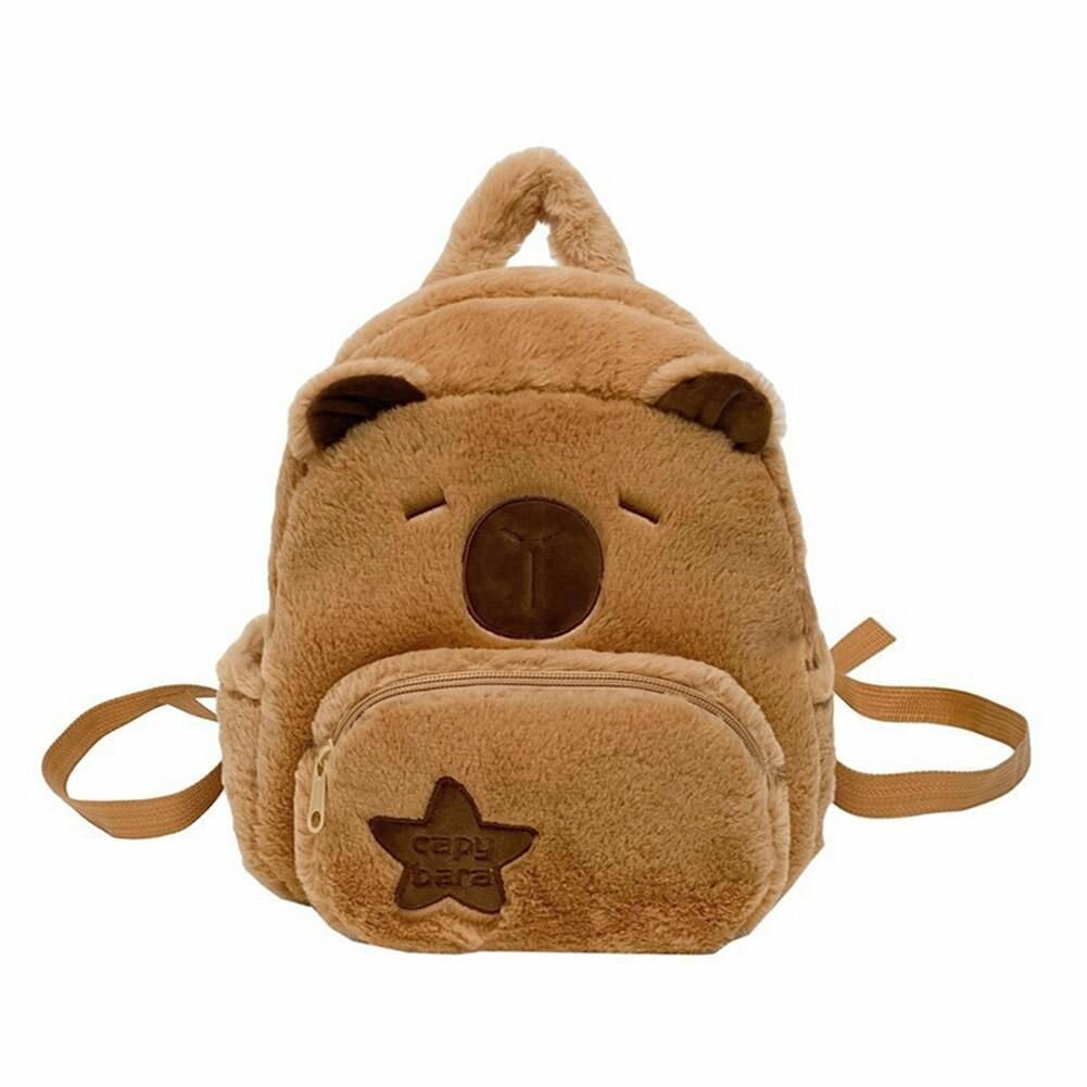 Милая детская плюшевая школьная сумка в форме капибары