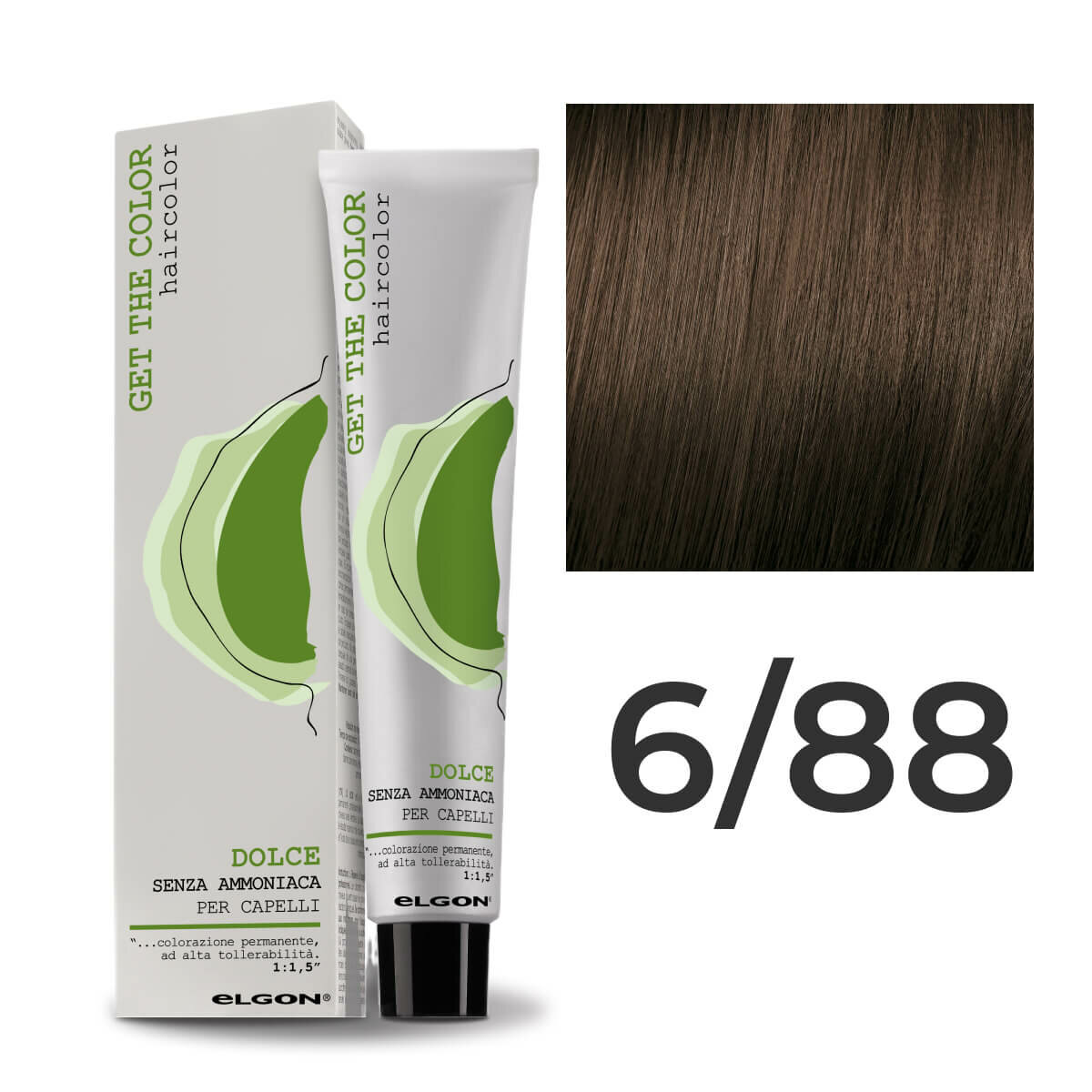 Крем - краска для волос профессиональная Elgon Get the Color Dolce 6/88 Тёмный русый Насыщенный шоколадный 100 мл