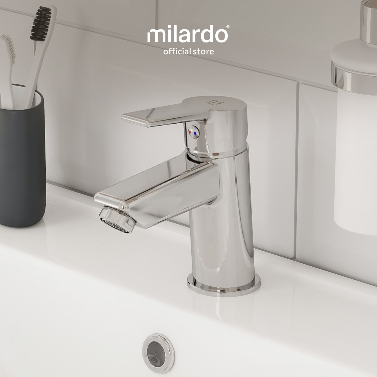 Смеситель для раковины и умывальника Milardo Stripe STRSB00M01 глянцевый хром