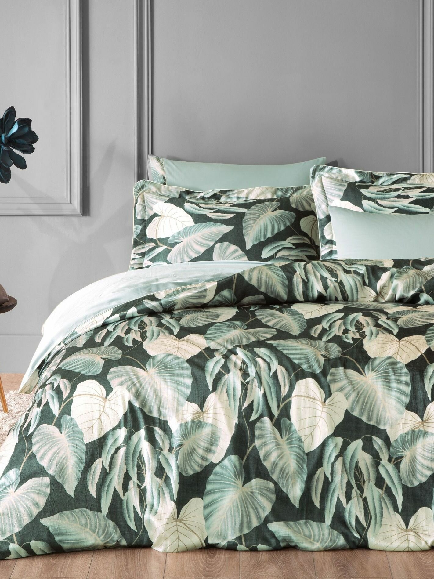 Постельное белье Tivolyo Home Botanic жатый шелк 1.5-спальное