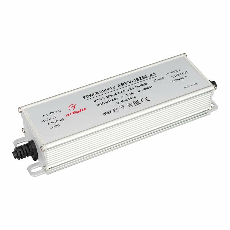 Блок питания (AC-DC) 48V 254W 034694 ARPV-48250-A1 герм IP67 металл