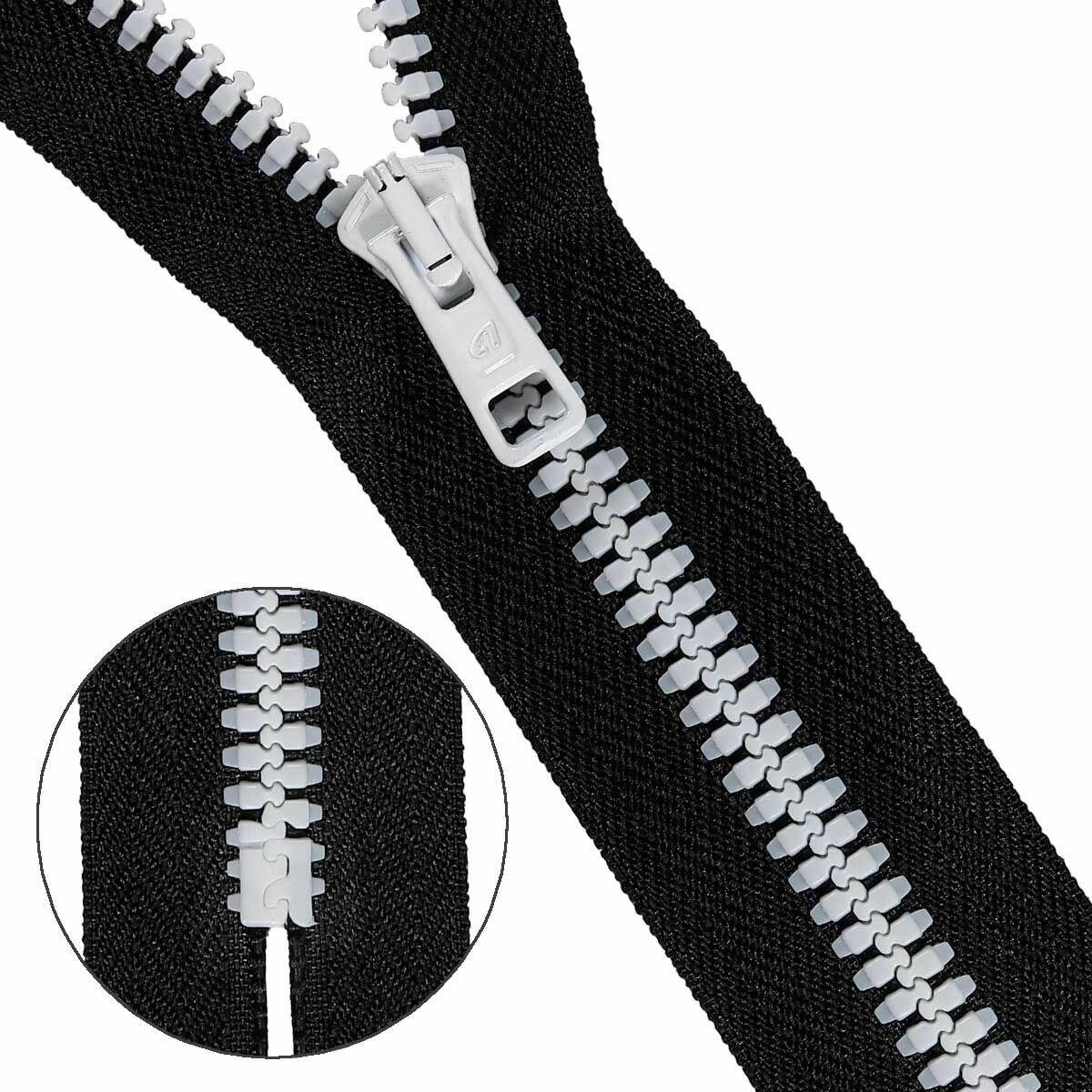 Молния трактор Тип 10 (6мм) 18см неразъемная BICOLOR Arta-F (077 черный/001 белый)