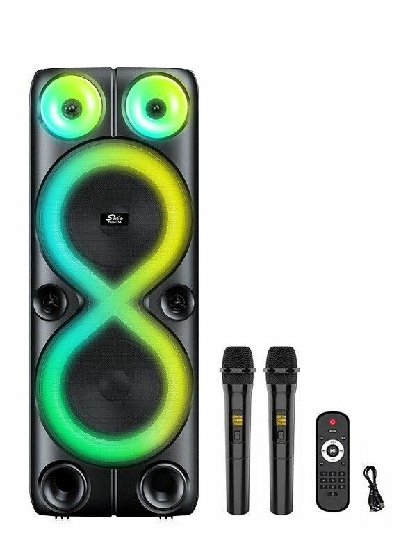 Колонка портативная, караоке, с двумя микрофонами ZQS 8238