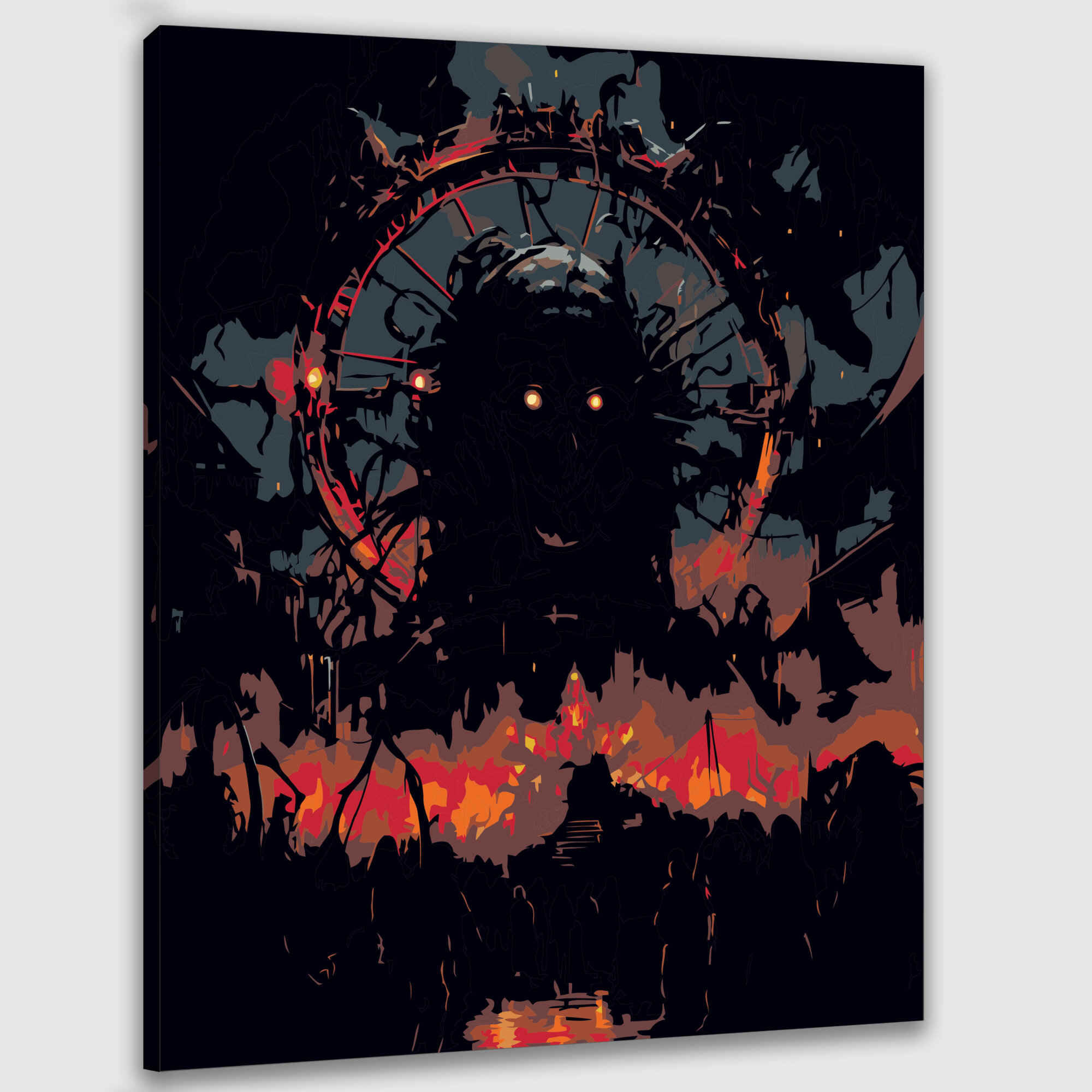 Картина по номерам 40x50 см, мрачная, жутковатая, цифровая картина, навязчивый карнавал, Берсерк: Пасть безумия