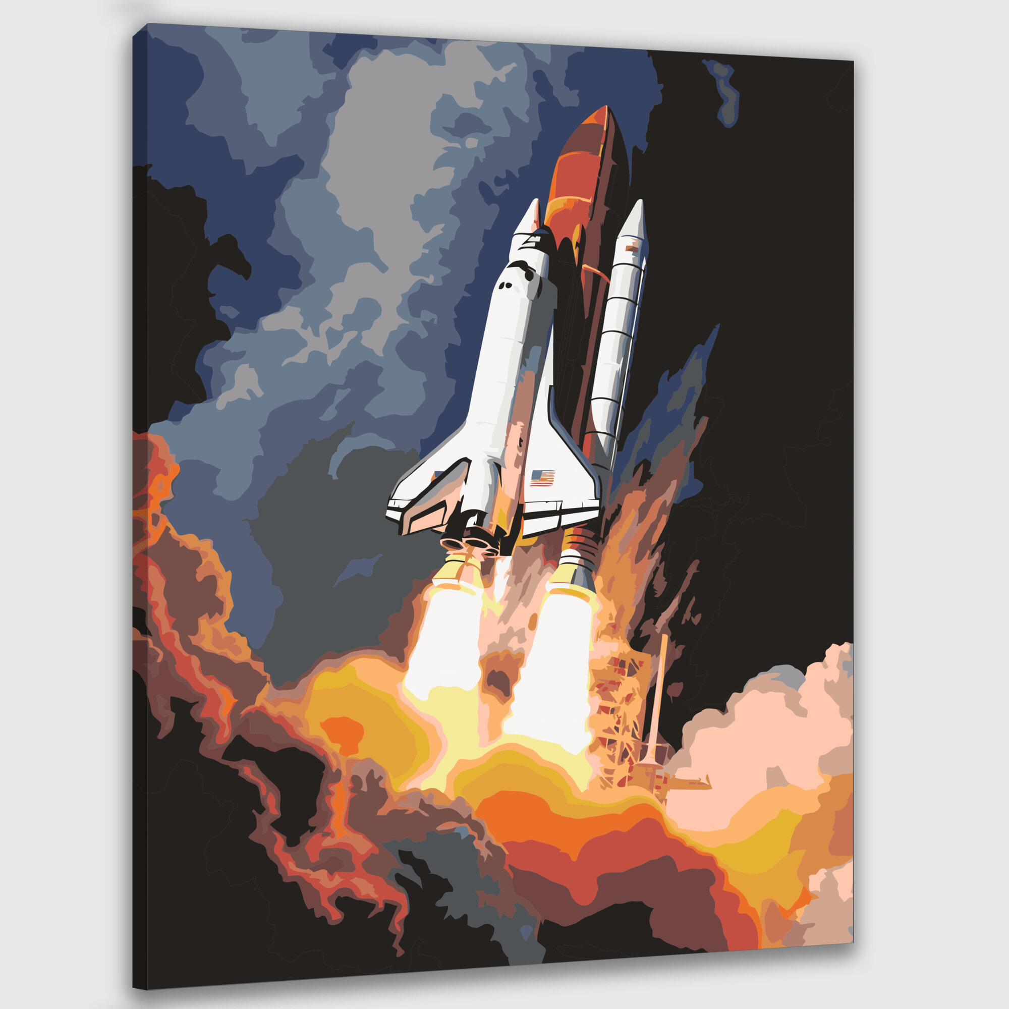Картина по номерам 40x50 см, динамичная, энергичная, акриловая картина, волнение, чудо запуска ракеты