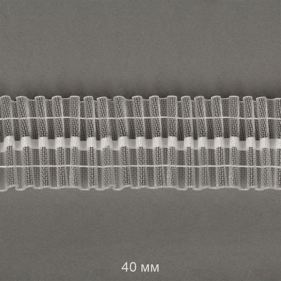 Лента шторная 40мм TBY сборка: универсальная 401-0 цв. прозрачный уп.10м