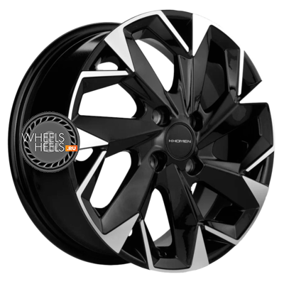 Диск автомобильный литой Khomen Wheels KHW1508 (Nexia) 15x6 4x100 et45 dia56.6 Black-FP