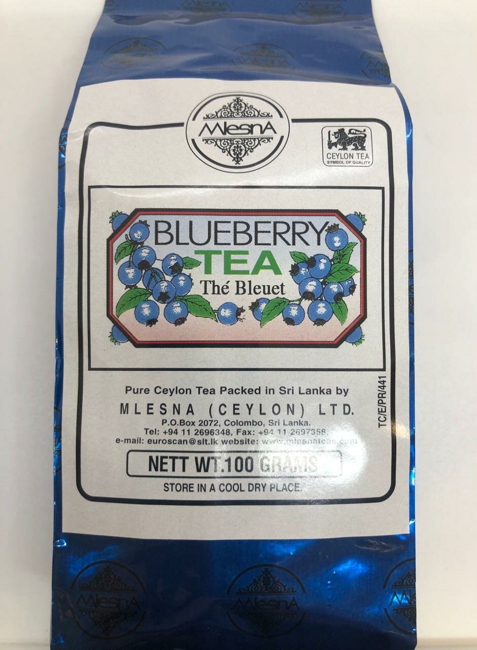 " Млесна" чай цейлонский черный листовой "Голубика " ( с ароматом голубики ) 100 г