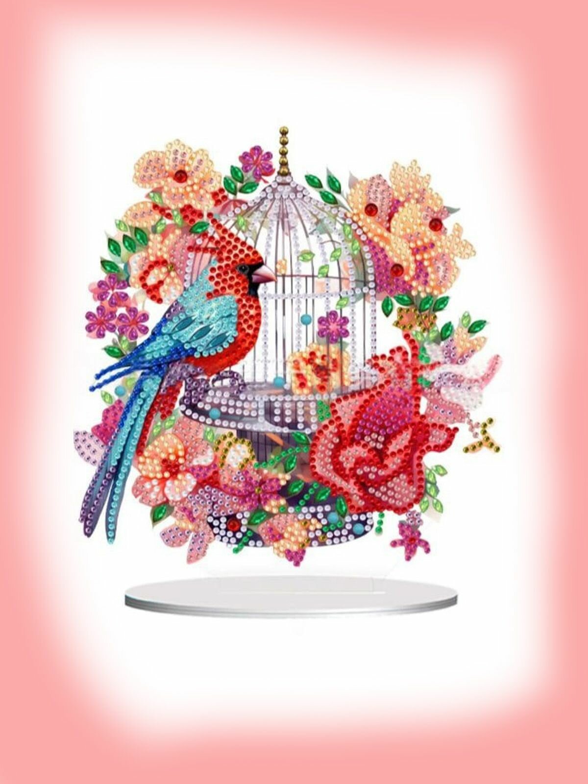 Алмазная мозаика трехмерная, акриловая на подставке. Птица