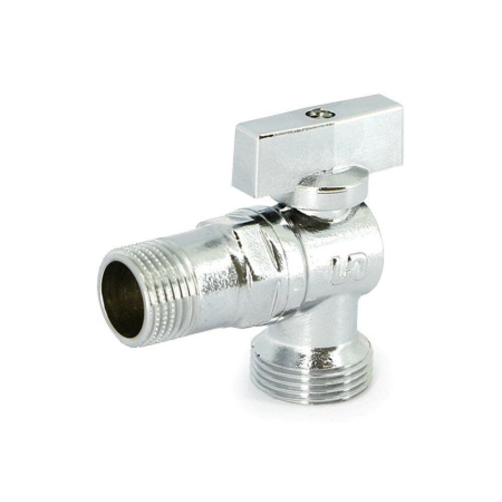Кран шаровый угловой с розеткой 1/2'х3/4' НН для подключения стиральных машин хром UNI-FITT