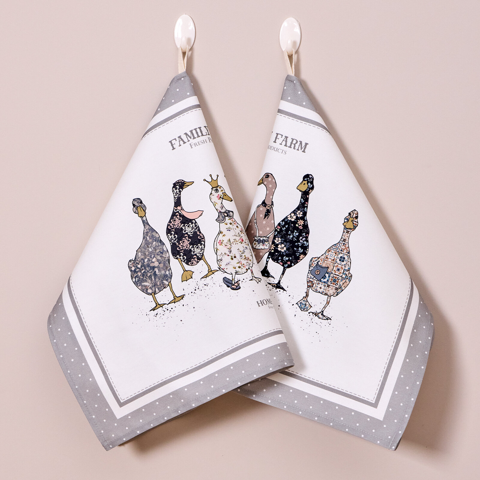 Набор полотенец из 2х шт family farm,40х60см, 100% хлопок, серый KSG-850-750-61