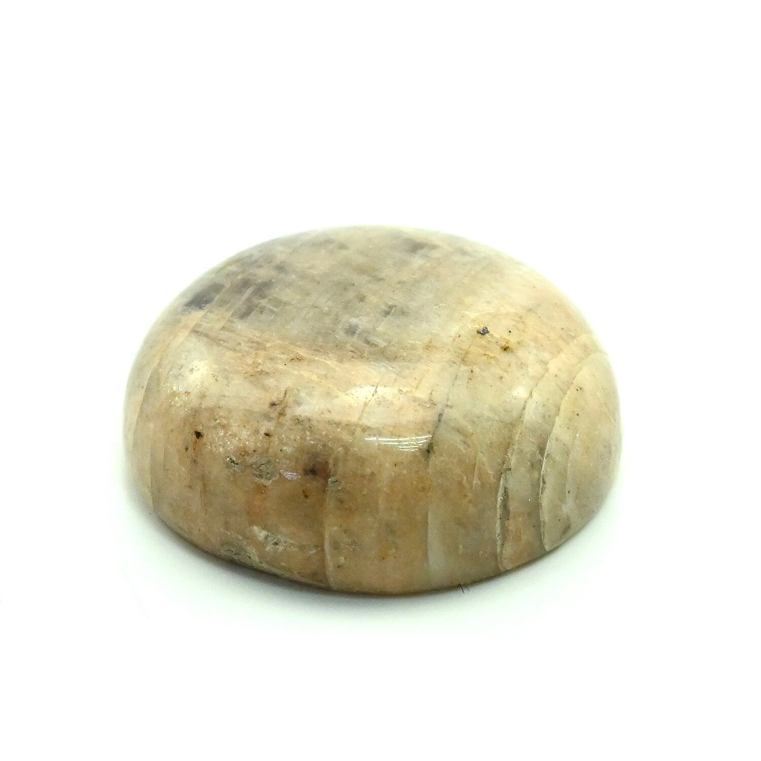 Кабошон из камня лунник-беломорит круг, 14*14*5мм