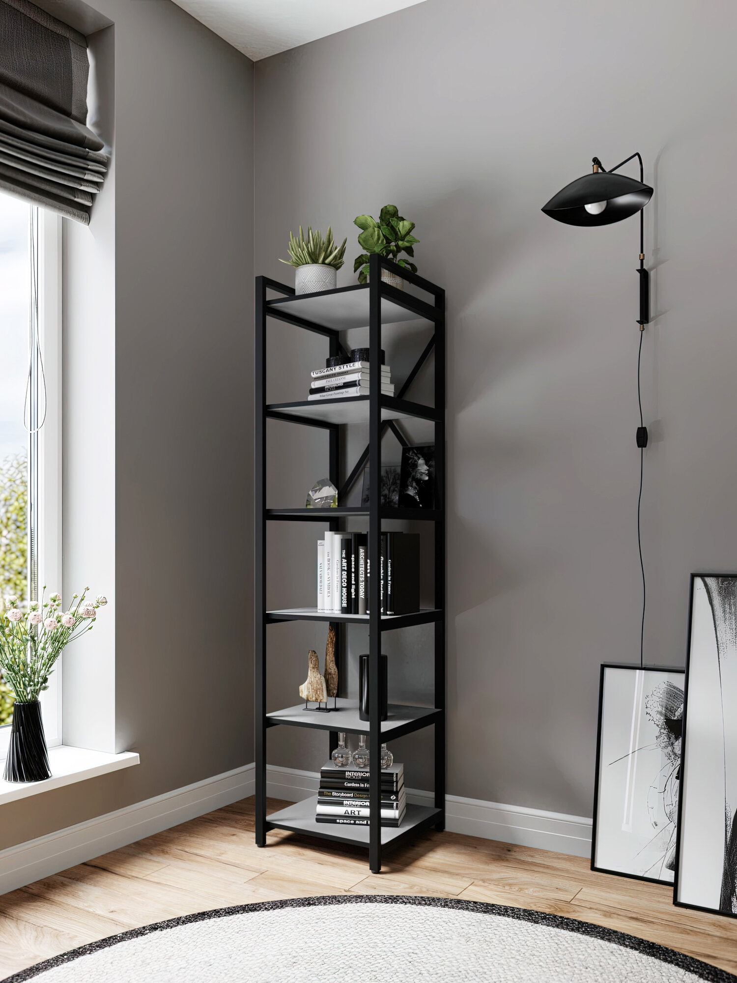 Стеллаж Микс-6 45х44х189, Вулканический серый