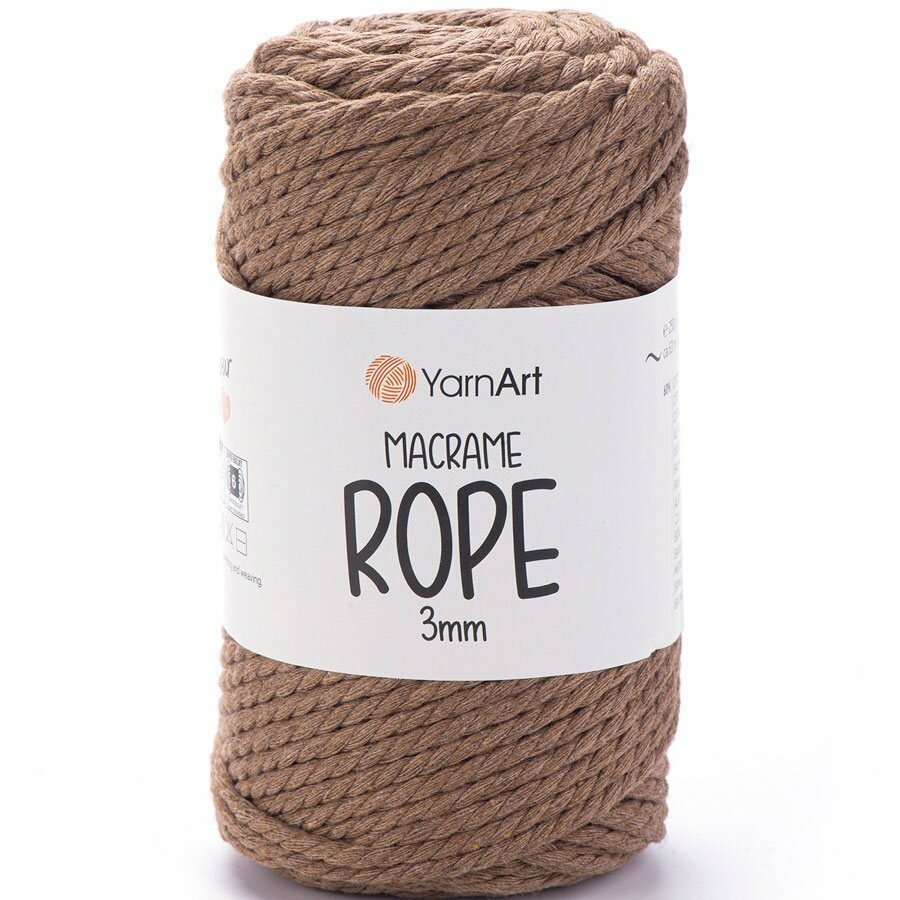 Пряжа Yarnart MACRAME ROPE 3MM 788 какао (4 мотка)